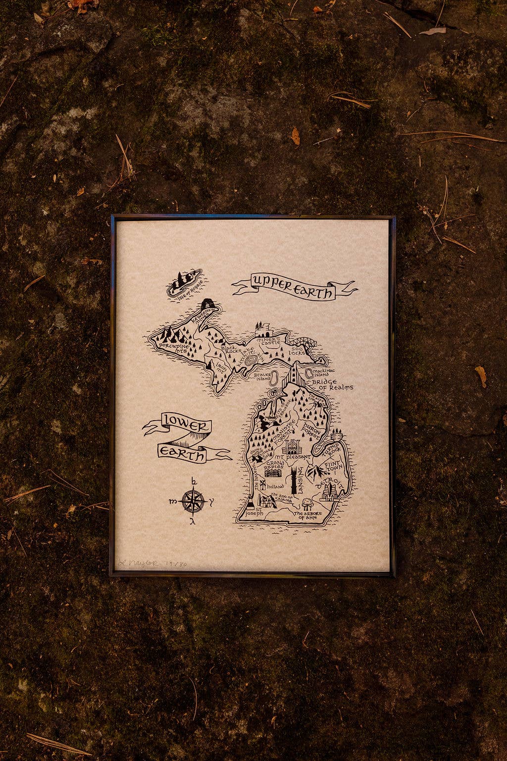 Lord of the Rings / The Hobbit Middle Earth Map of Michigan – Handmade ...